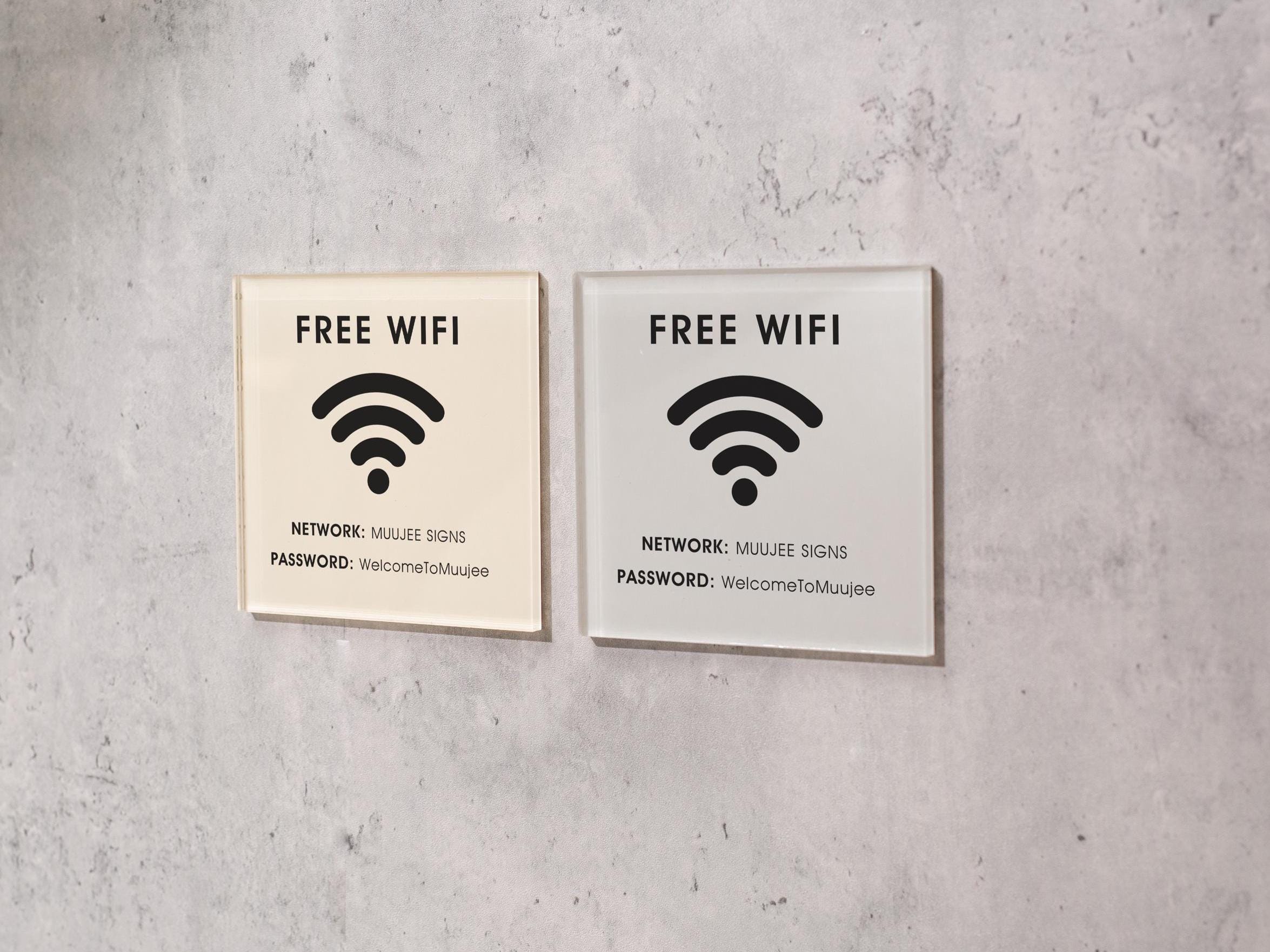 Square Pastel Wall Wifi Sign (D2) - 6×6" Custom Stick-On Internet Pass ...